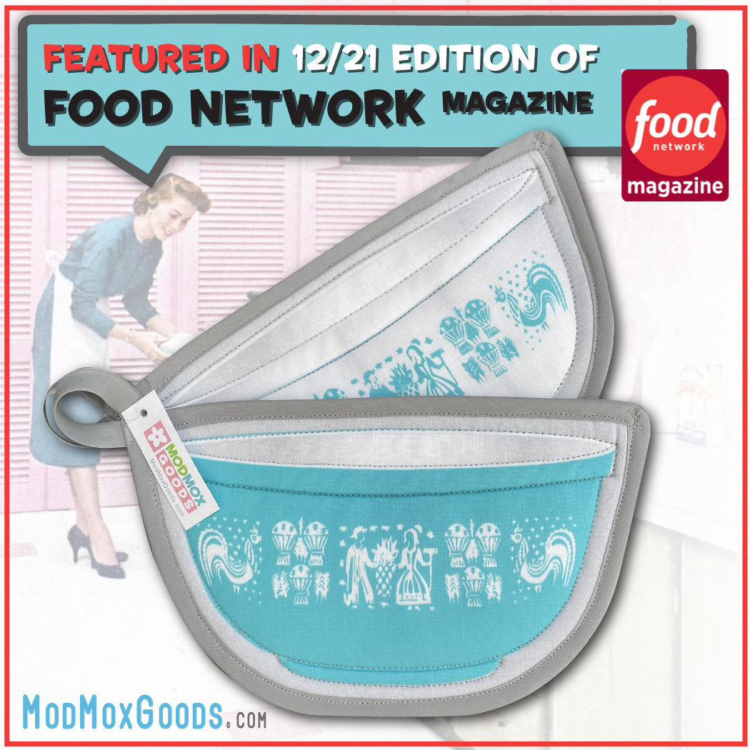 Pyrex Turquoise Butterprint Bowl Potholders bowl shaped pot holders se ...